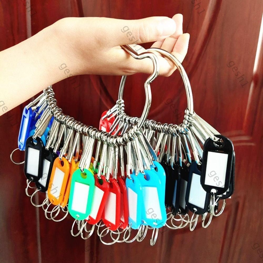 GESH1 16/26/36 Pieces Key Tags, Plastic Metal Split Rings Key Ring ...