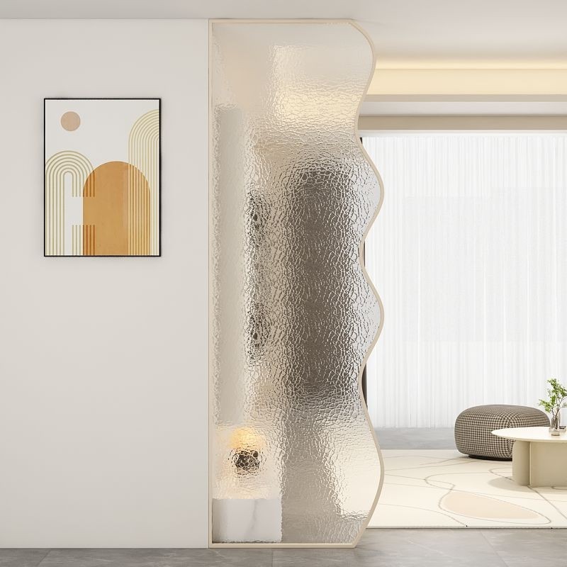 Cream Style Changhong Glass Partition Entrance Living Room Sink ...