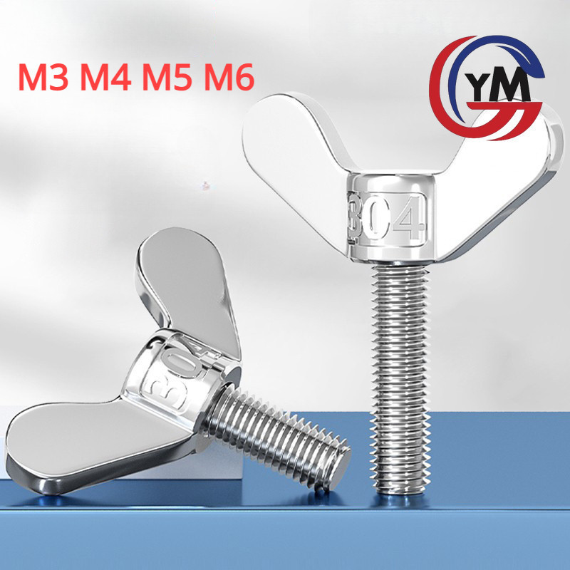 SUS304 M3M4M5M6M8 Hand Screw Wing Bolt Butterfly Nut wing hand bolts ...