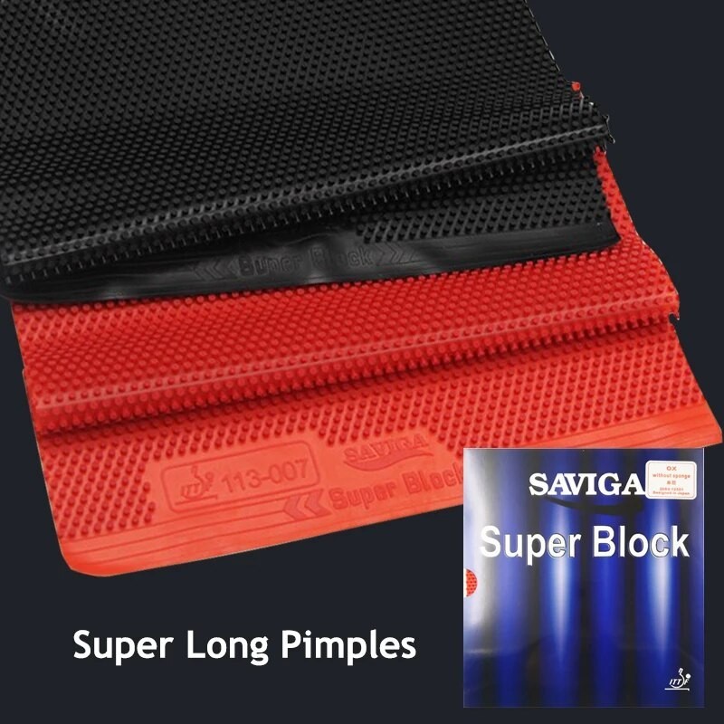 Saviga Super Block Long Pimples Rubber(OX) Super Defense Ittf Approved Table Tennis Ping Pong ...