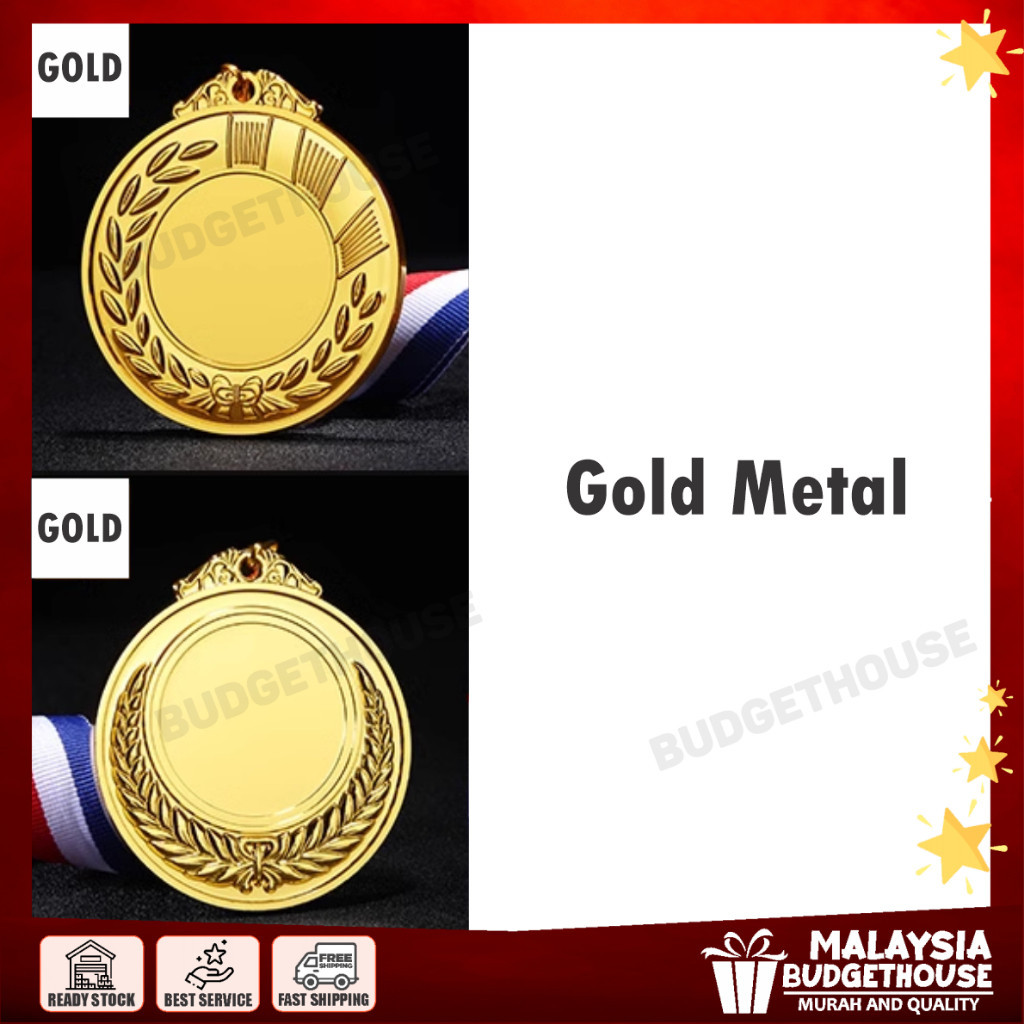 (KL/Perak) Free Design METAL Medal Both Side Sticker Medal Besi With ...