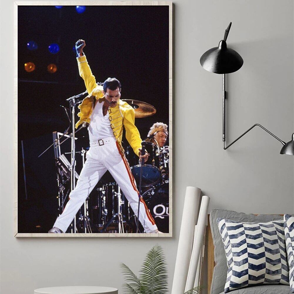 Freddie Mercury Rock Music Star Posters and Prints Canvas Painting Wall ...