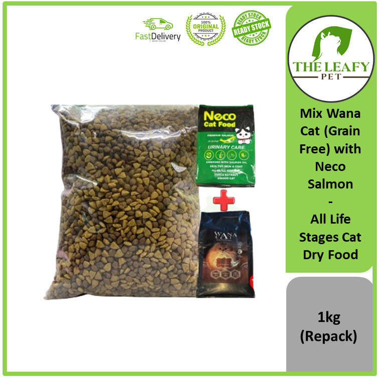 Mix Wana Cat ( Grain Free ) with Neco Salmon All Life Stages Dry Cat ...