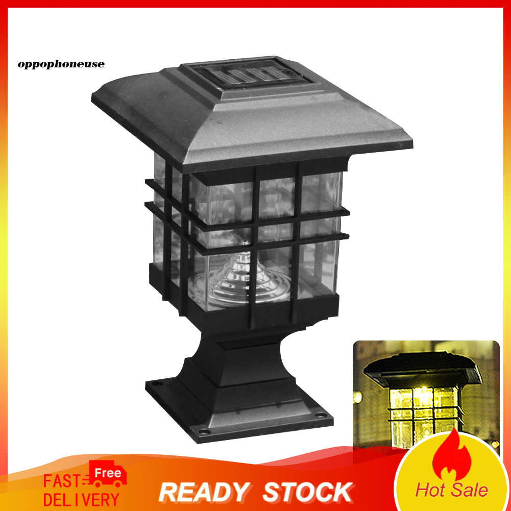 OPPO Solar Powered LED Garden Yard Pillar Lamp Outdoor Decorative Auto ...