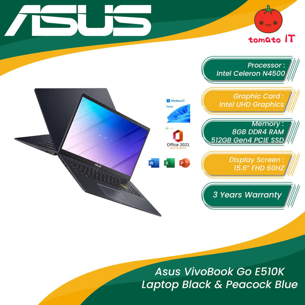 ASUS Vivobook Go E510K-AEJ731WS (Intel Celeron N4500/8GB DDR4/512GB ...