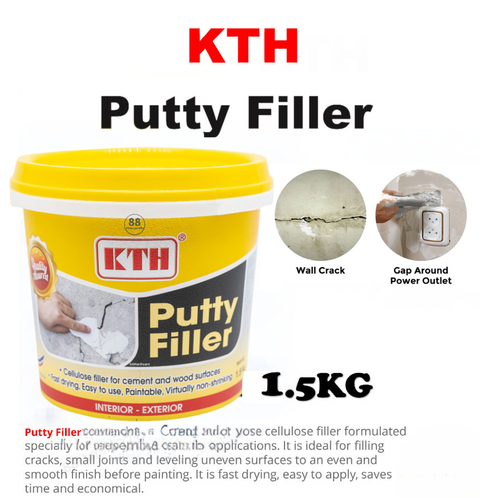 KTH Putty Filler Filling Cracks and Holes Skim Instant Filla Wall Putty ...