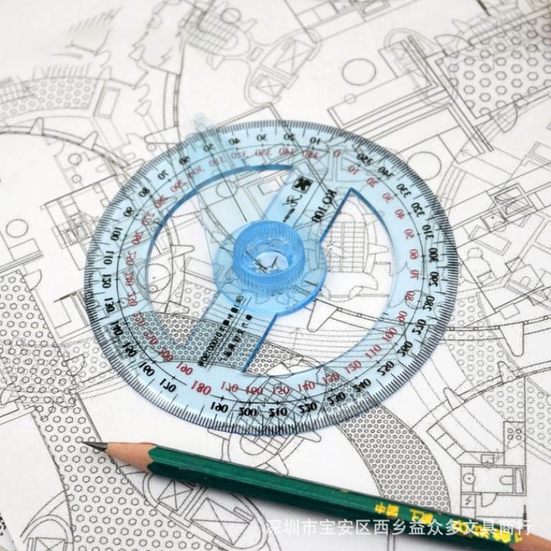 Full circle protractor angle ruler with 360° rotating indicator needle ...