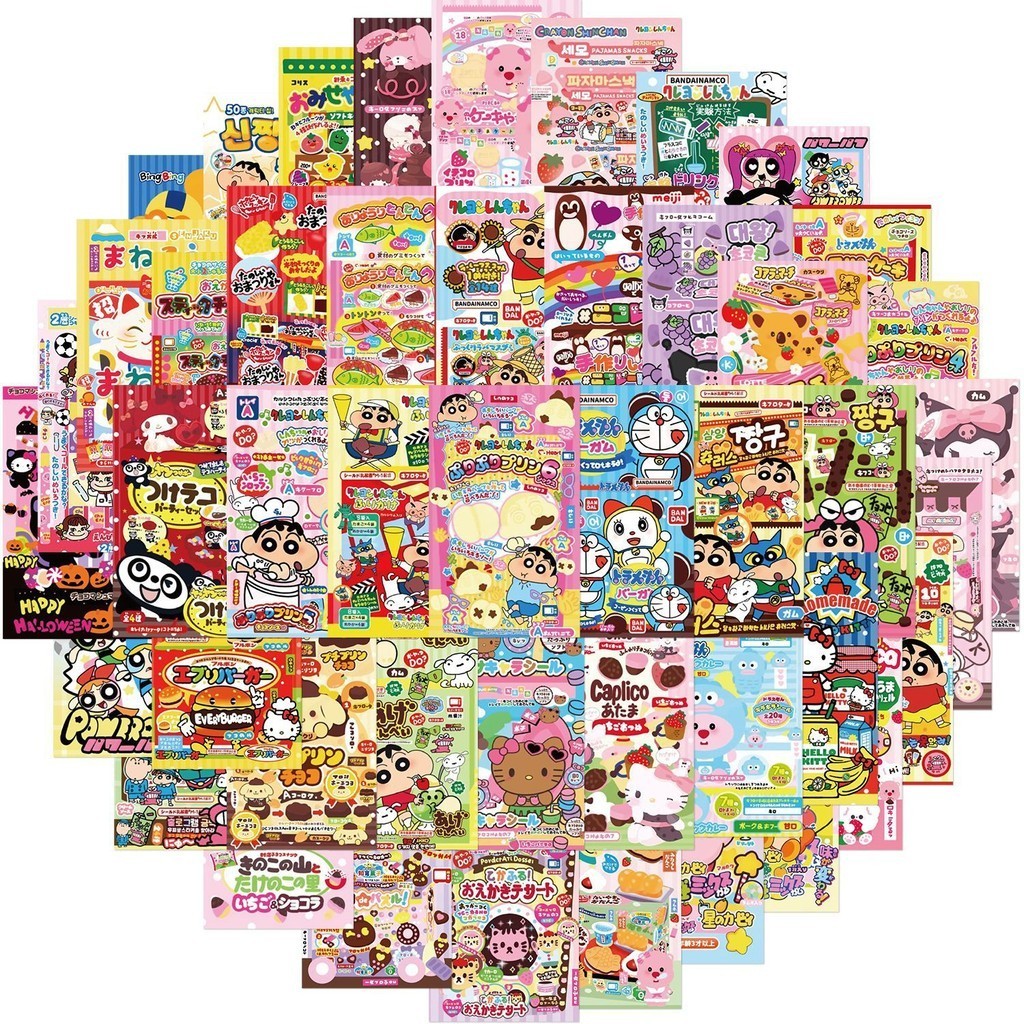 50PCS Classic Anime Cartoon Cute Snacks Covers Waterproof Graffiti ...