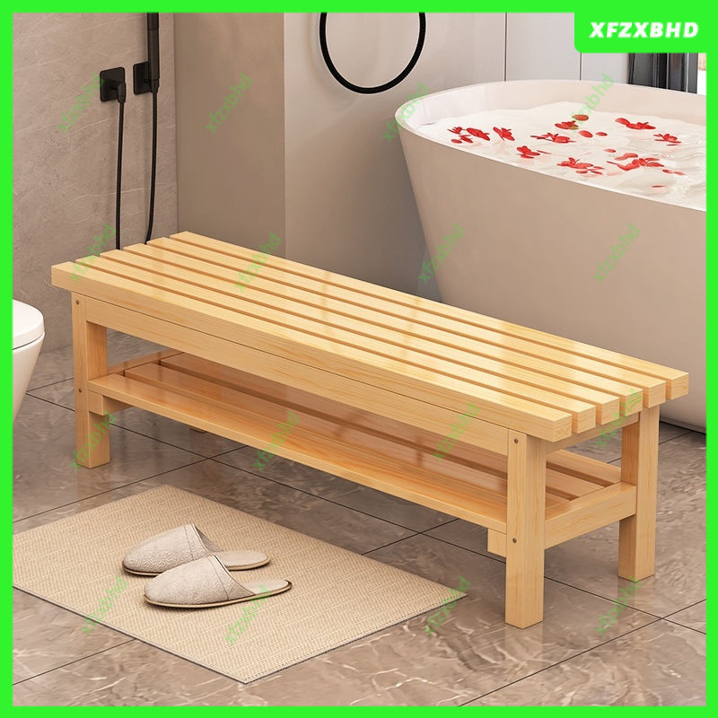 Solid Wood Bench Shoe Changing Stool Bathroom Dressing Room Bench Gym ...