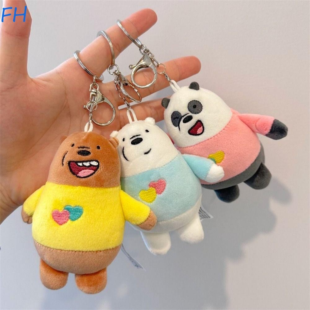 FENGHA We Bare Bears Pendant, Plushies Figures Bag Charm Ice Bear ...