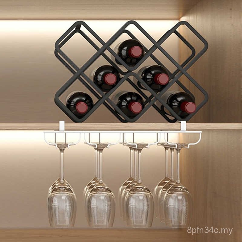 Rak Wain Merah Hiasan Pemegang Botol Serong Rak Paparan Wain Lampu Grid ...