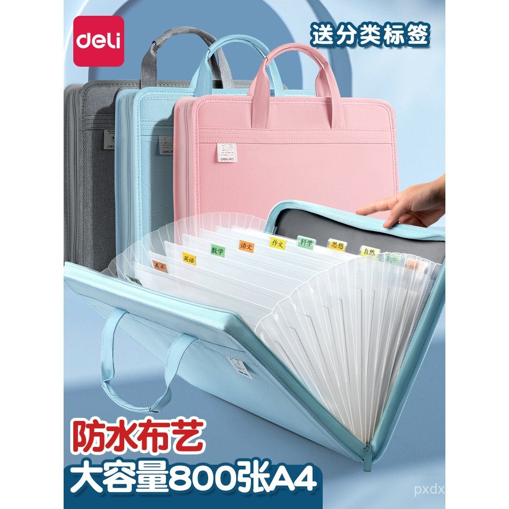 Deli Beg Penyimpanan Fail Akordion A4 Pegang Tangan Folder Berkapasiti ...