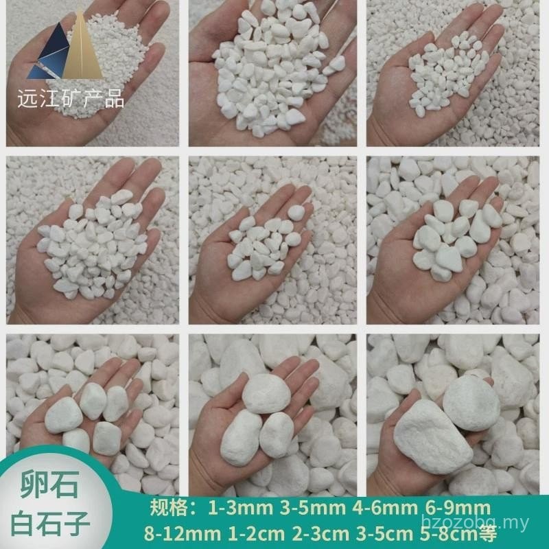 Batu Kerikil Putih 1-2cm Projek Taman Batu Hancur Putih Landskap Batu ...