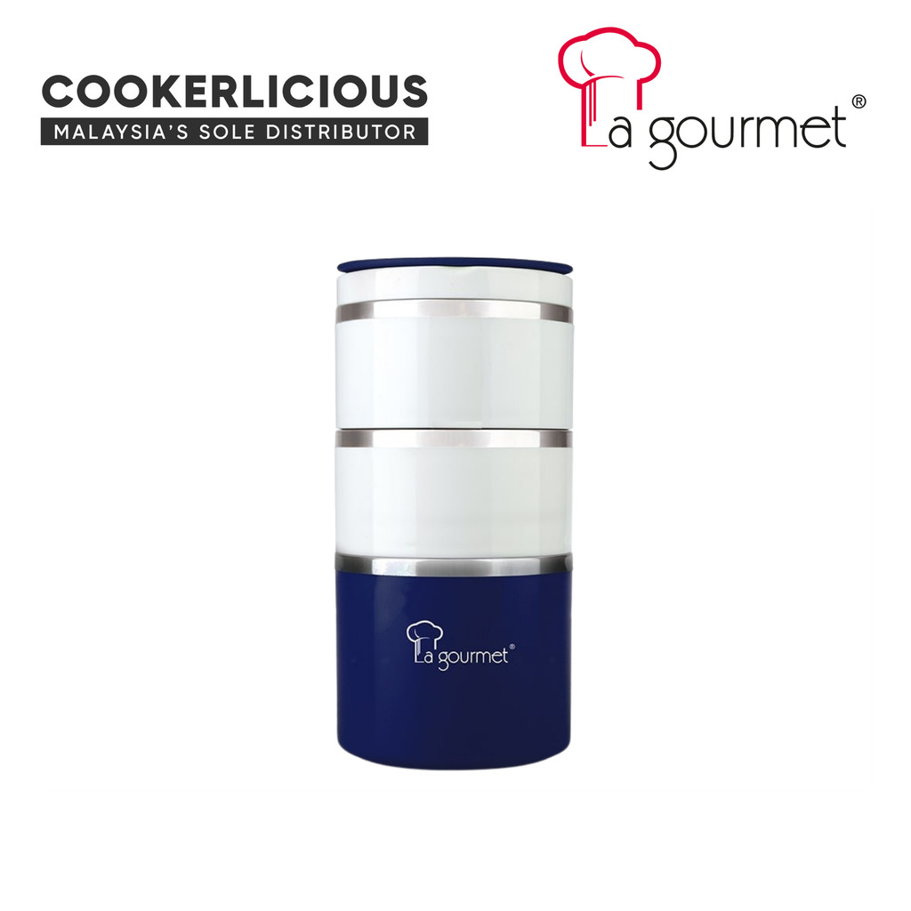 La gourmet PAC2GO Triple Deck Lunch Box (1250ml) - Durable Stainless ...