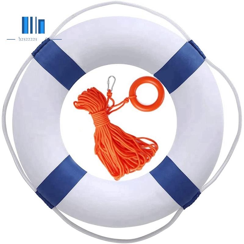 20 Inch Life Preserver Ring with Water Floating Lifesaving Rope 98.4FT ...