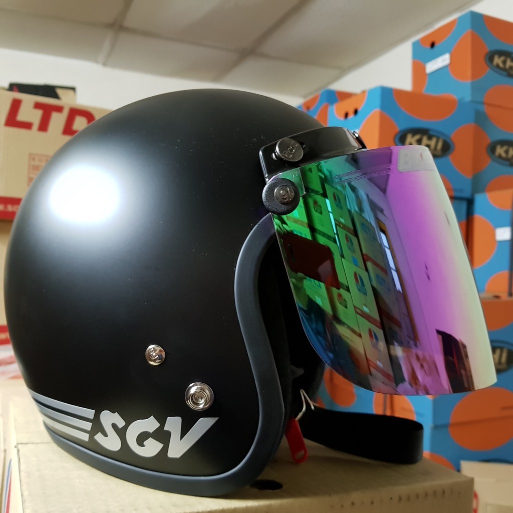 **100% Original** SGV Matt Special 3 Button Motorcycle Helmet Topi ...