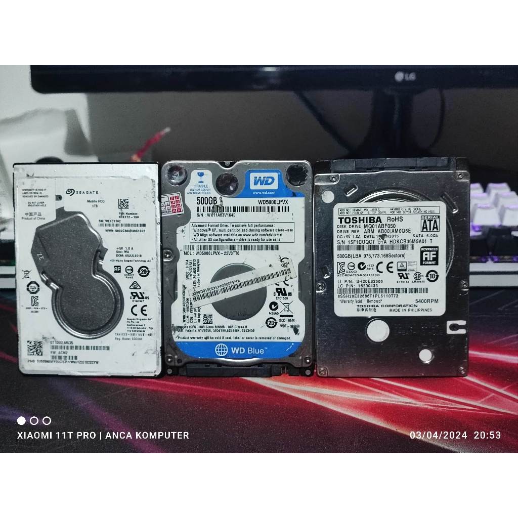 Slim laptop hard disk 500gb and 1000gb 2.5 inch sentinel 100/100 ...