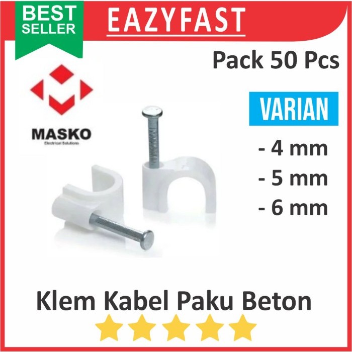 Concrete Wall Nail Cable Clamps 4mm 5mm 6mm no 4 5 6 mm Masko Supra ...