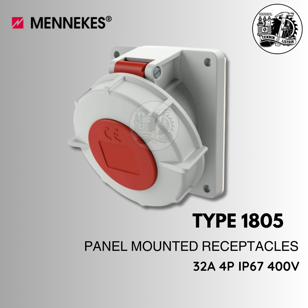 Socket Female Panel Mounted MENNEKES 32A 4P IP67 400V MEN 1805 | Shopee ...