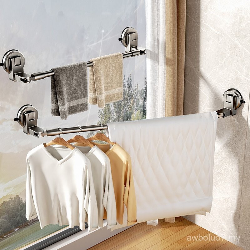 Rak pengeringan piring penyedut, tiang pengeringan berelastik, tanpa ...