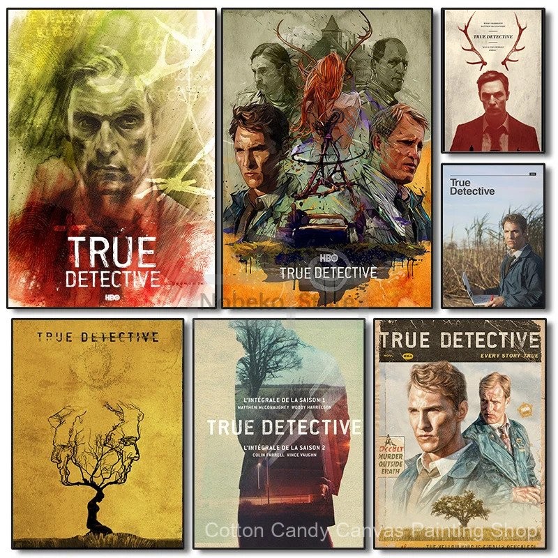 Classic Suspense TV Show True Detective Poster and Prints Canvas ...