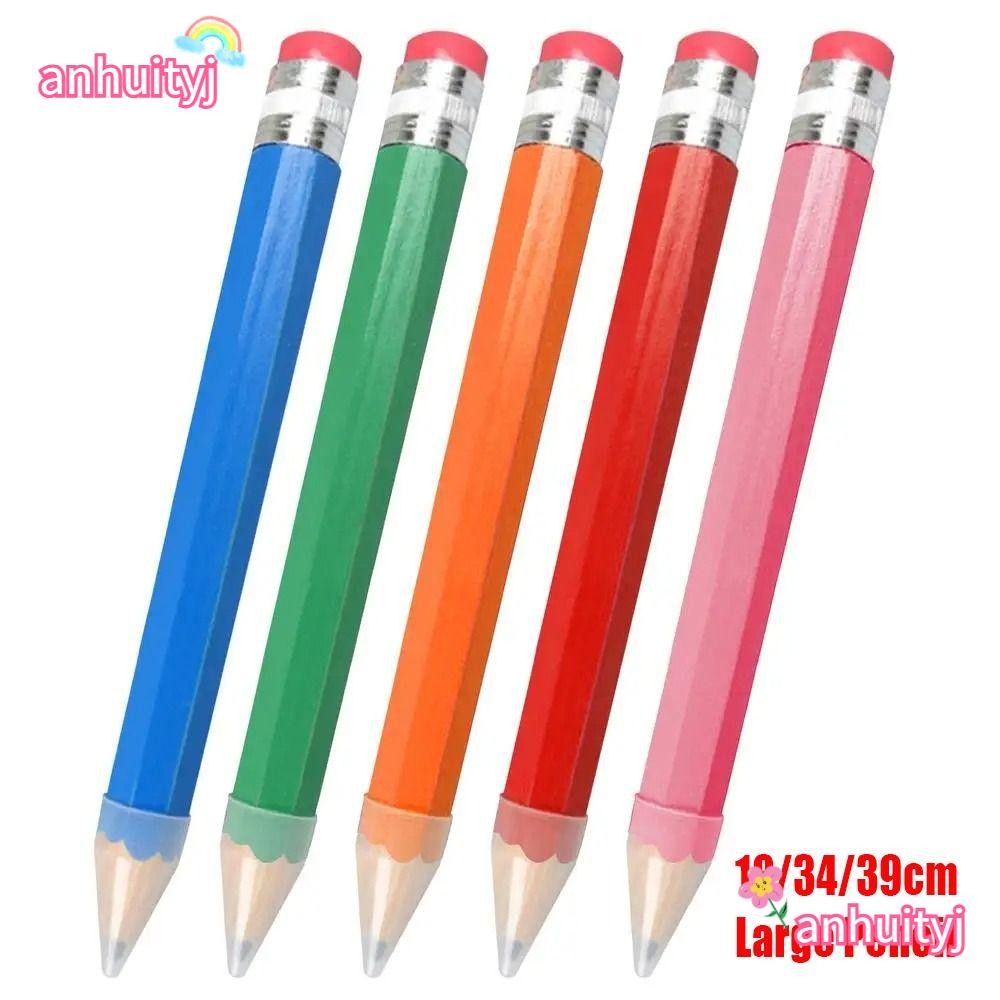 LANJ Giant Pencil, Wooden 18/34/39CM Big Pencil, Fashion Novelty Toy ...