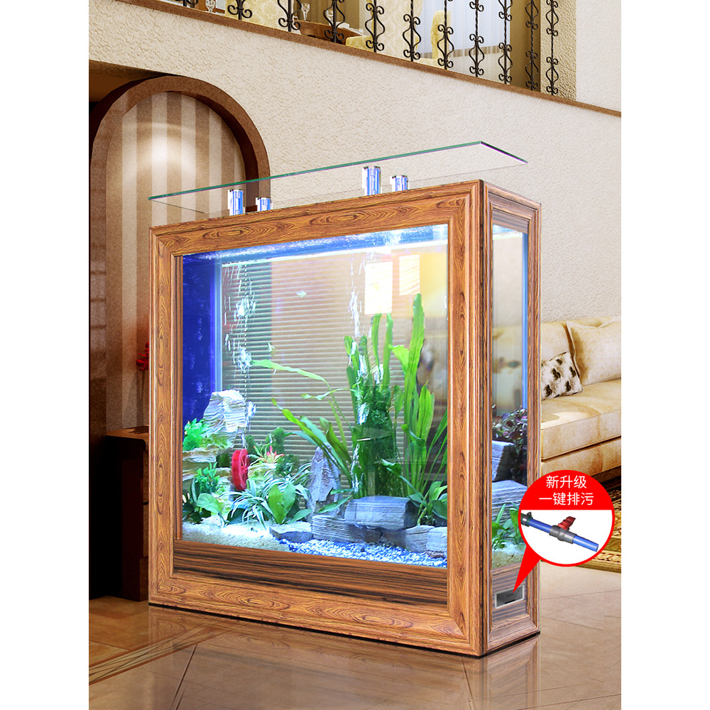 Akuarium Sederhana Gaya Eropah Ruang Tamu 1.2m Skrin Kaca Eko Tangki ...