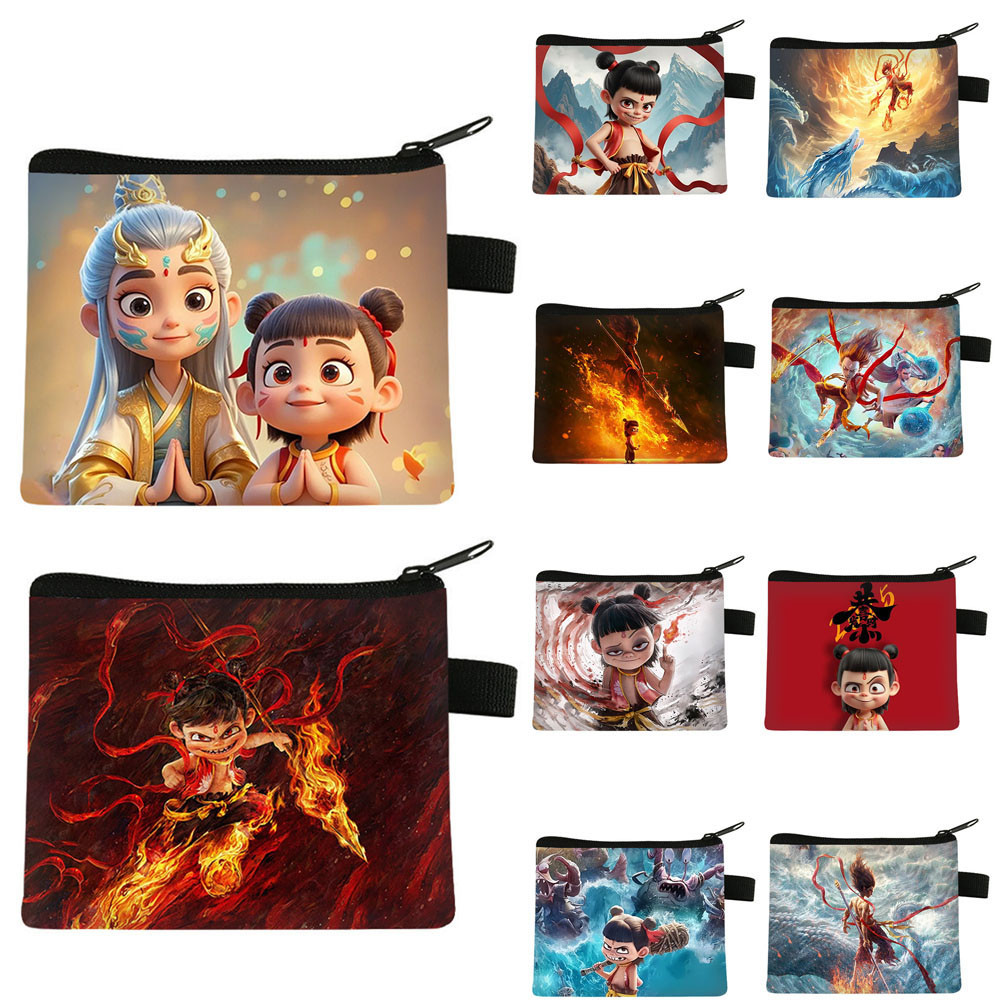 Zipper Bag Coin Purse Key Storage Card Zero Wallet Cute Cartoon NaZha ...