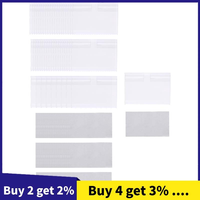 50Pcs Clear Plastic Label Holder Price Tag, Shelf Label Clip Removable ...