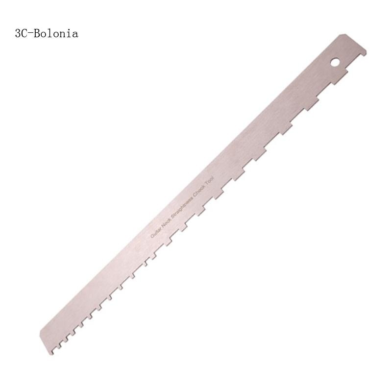 BO Stainless Steel Guitar Neck Notched Ruler Guitar Bass Neck Ruler ...