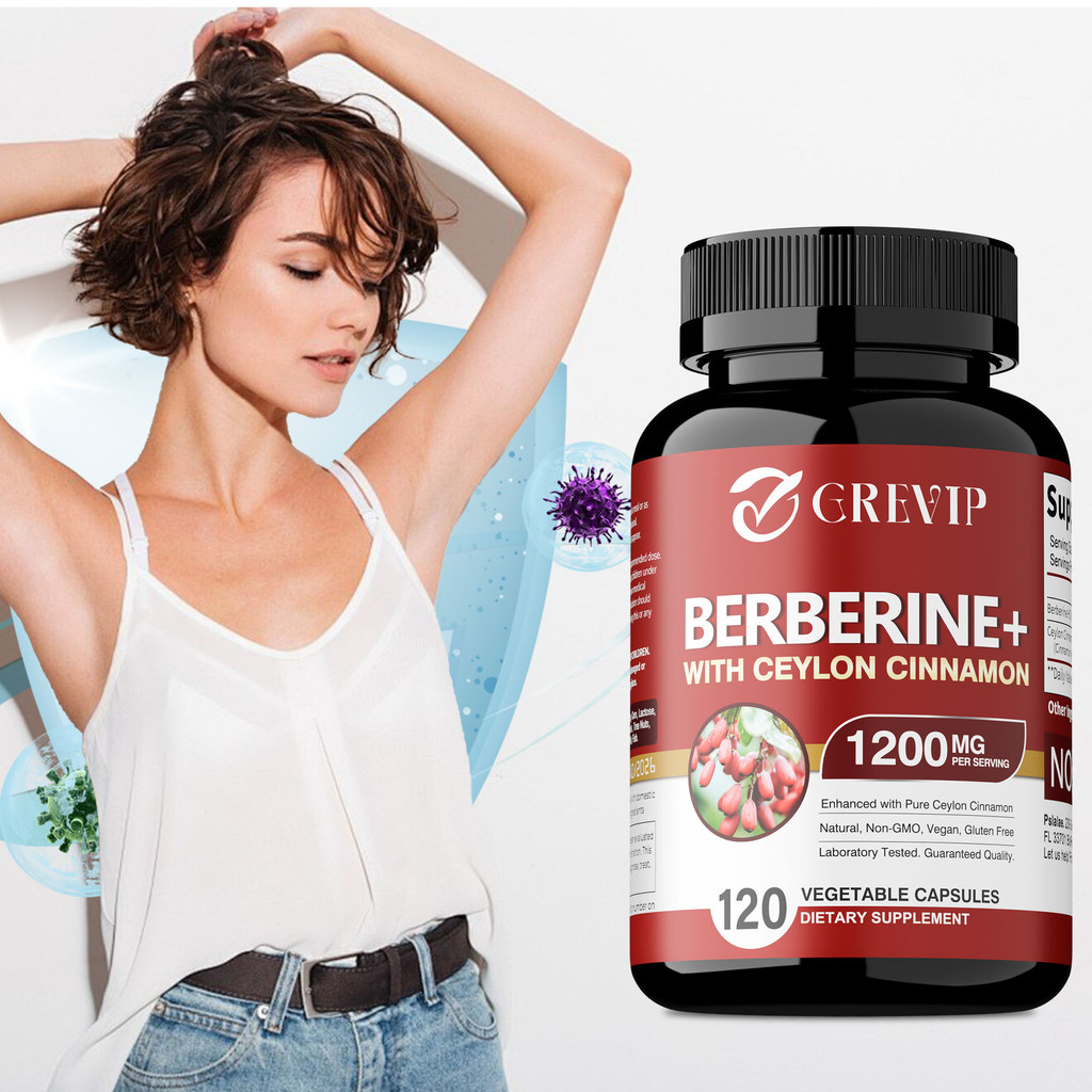 GREVIP Berberine HCl + Ceylon Cinnamon - Heart Health, Focus, GI Health ...