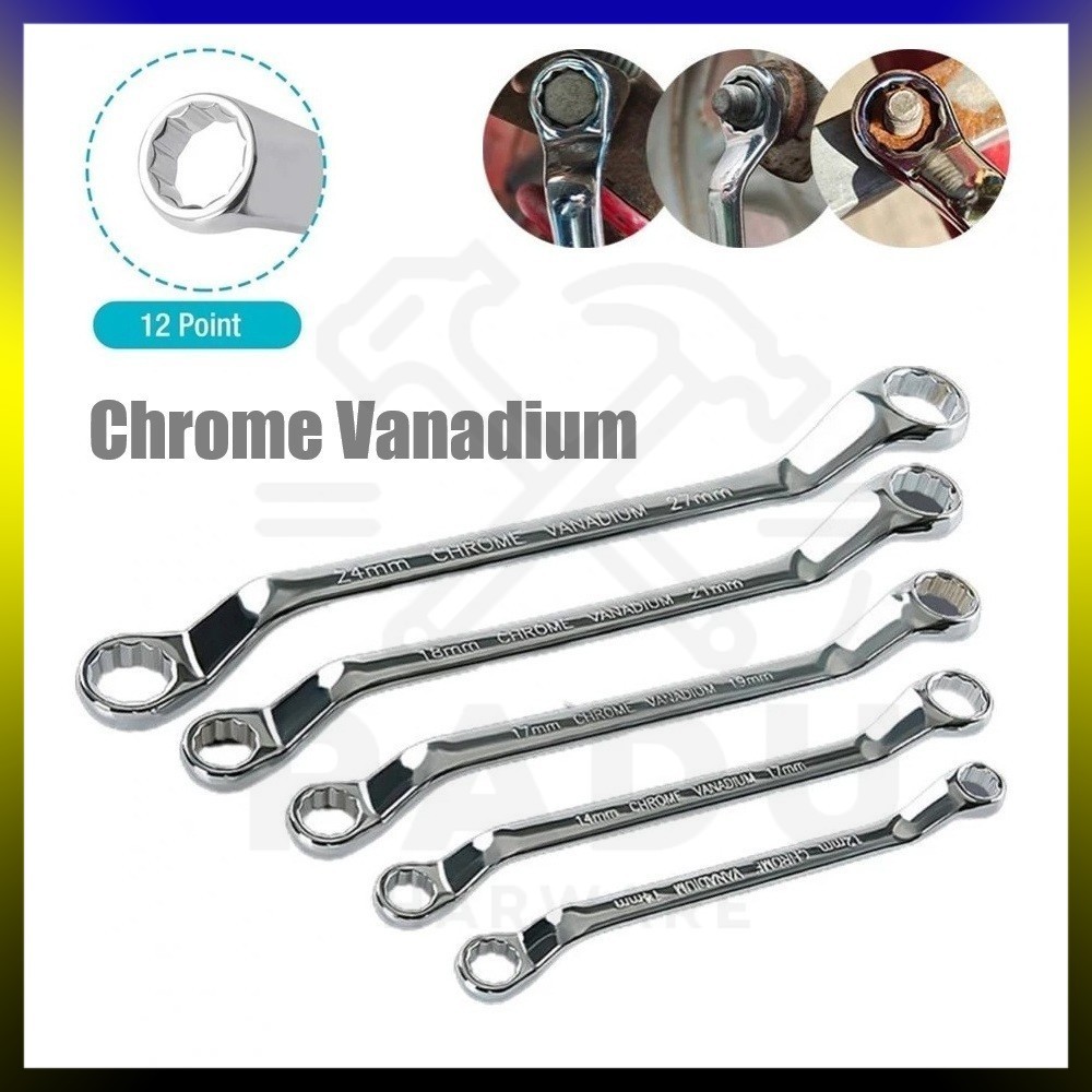 CR-V Double Box End Ring Wrench Chrome Vanadium Spanner 12 Point 45 ...