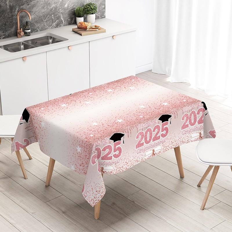 220cm Pinky Congrats Grad Disposable Table Cover Class of 2025 ...