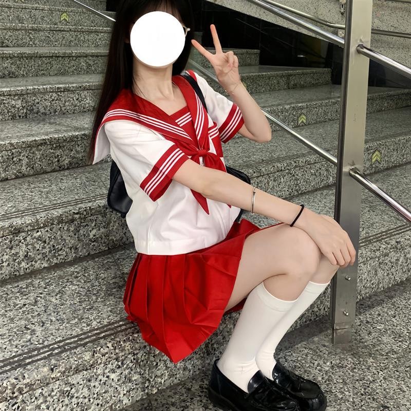 Jk Japanese Cute Soft Girl Red jk Uniform Preppy Water Uniform Female ...