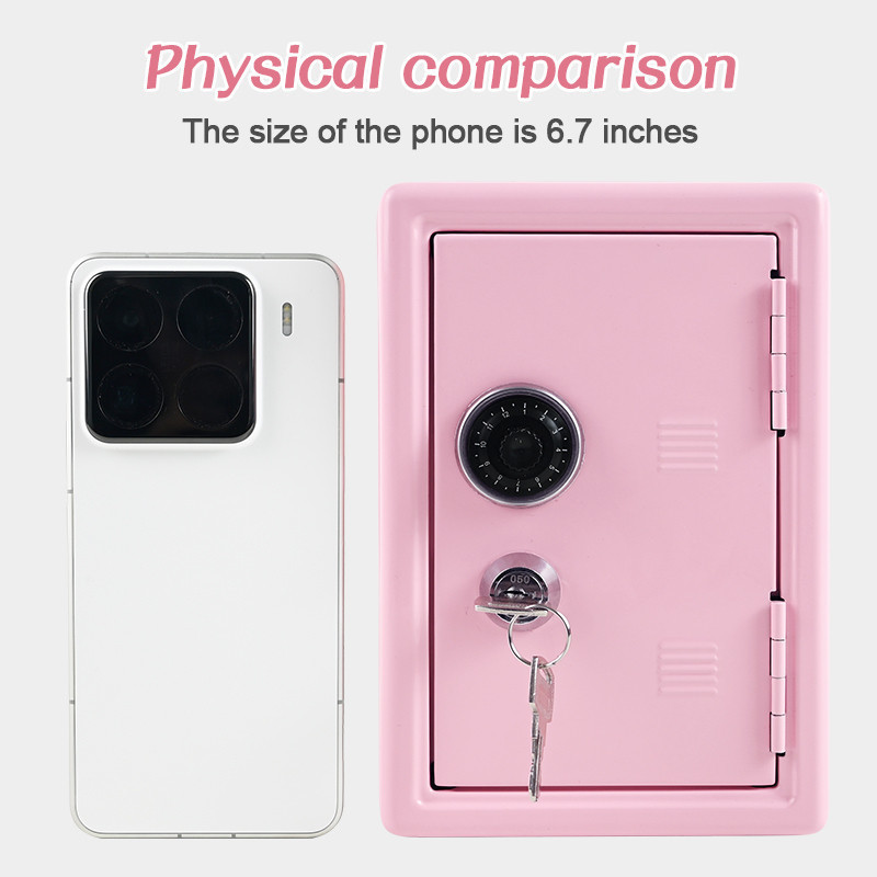 【Ship In 24H】Safety Box Portable Cash Box Mini Safe Box With Key Kids ...
