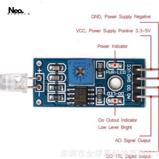 CAHAYA Photodiode Module 4 pin light detection photodioda arduino uno ...