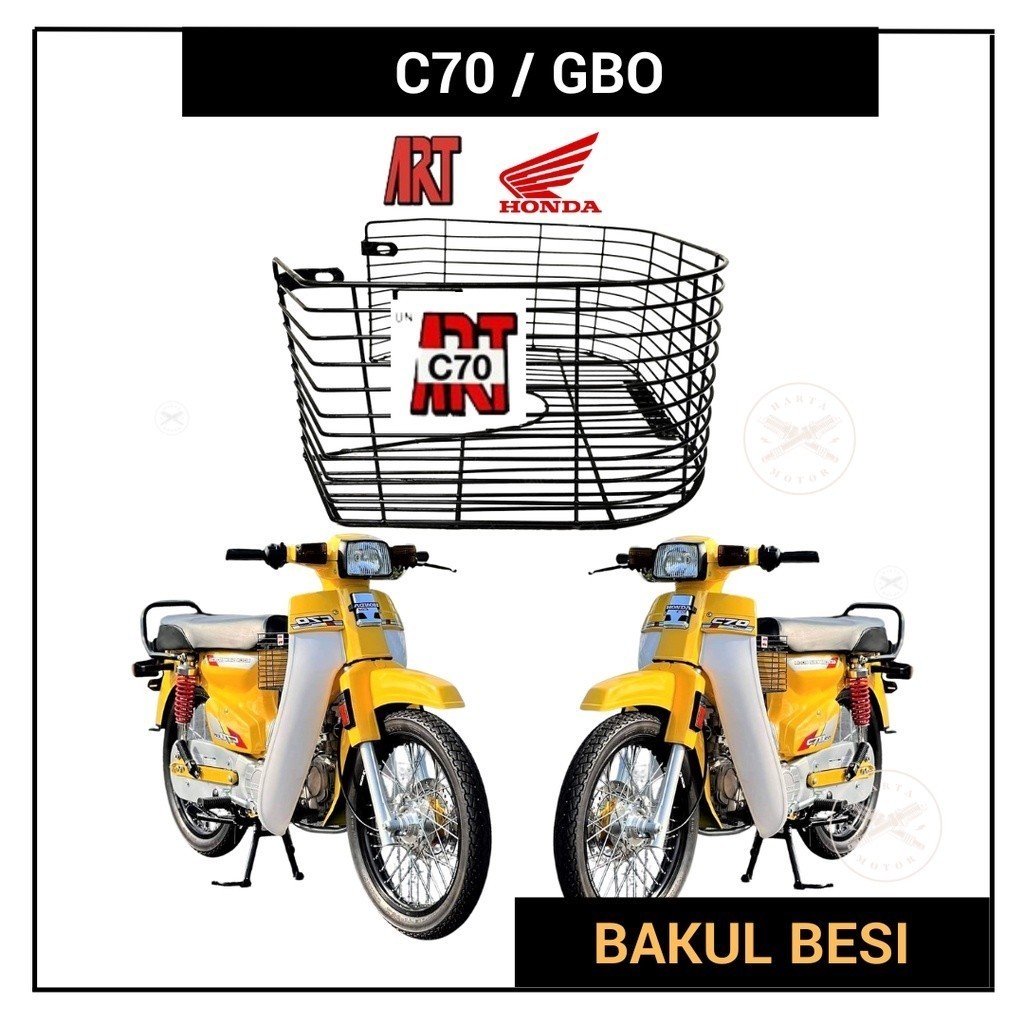 𝗔𝗥𝗧 𝗙𝗥𝗘𝗘 𝗧𝗔𝗣𝗔𝗞 𝗕𝗔𝗪𝗔𝗛 HONDA C70 C 70 / GBO GBO J WIRE BASKET IRON BAKUL BESI RAGA BAKUL MOTOR ...