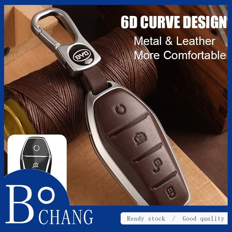 For BYD Dolphin 2023 ATTO 3 2022 - 2023 Remote Cowhide Key Cover Alloy ...