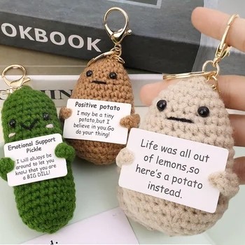Sweet Cute Knitted Inspirational Potato Keychain- Cartoon Creative ...