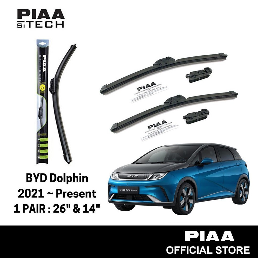 PIAA Si-Tech Silicone Wiper For BYD Dolphin 2021 ~ Present (26" & 14 ...