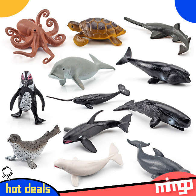 Mimgo Realistic Mini Sea Life Animals Action Figures Simulation Turtle ...