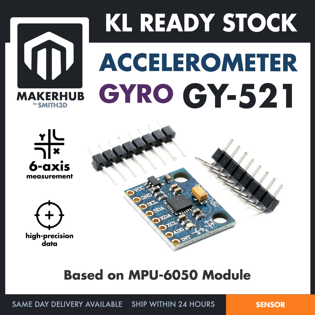GY-521 Gyroscope Accelerometer Module MPU6050 MPU-6050 Motion ...