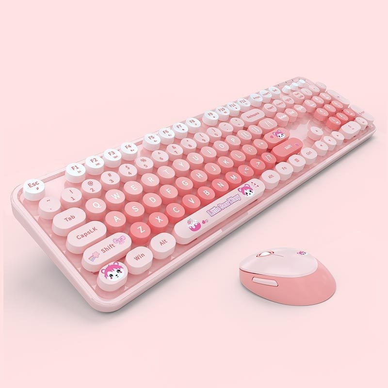 【Ready Stock】Wireless Keyboard and Mouse Set Suitable for Girls Gift ...