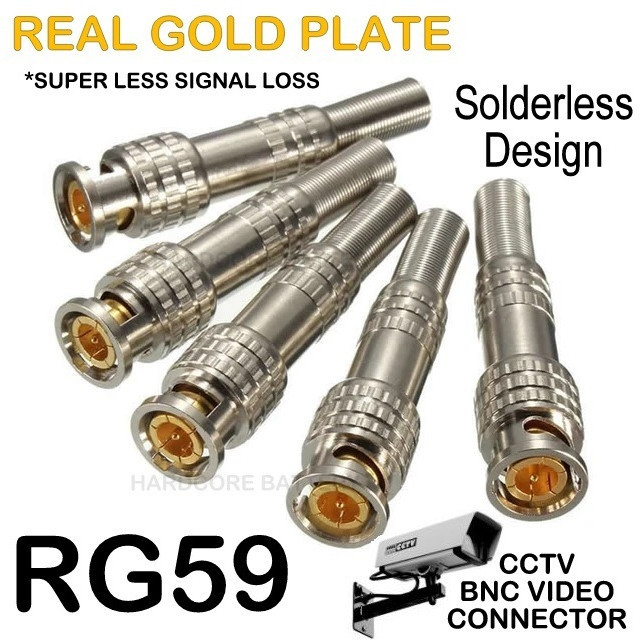 HIKVISION DAHUA CCTV BNC Spring Connector Male Screw Type solderless ...