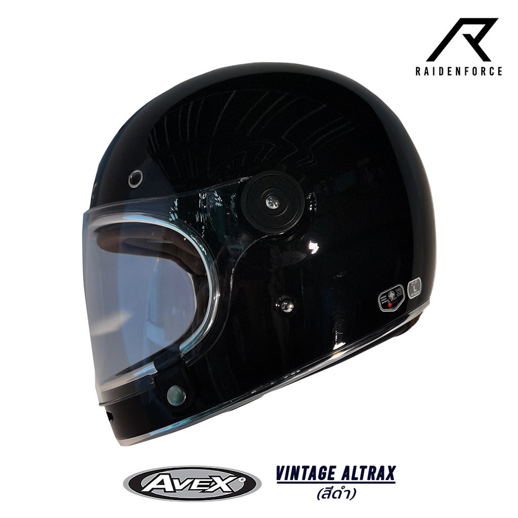 AVEX Vintage Altrax Helmet Gloss Black | Shopee Malaysia