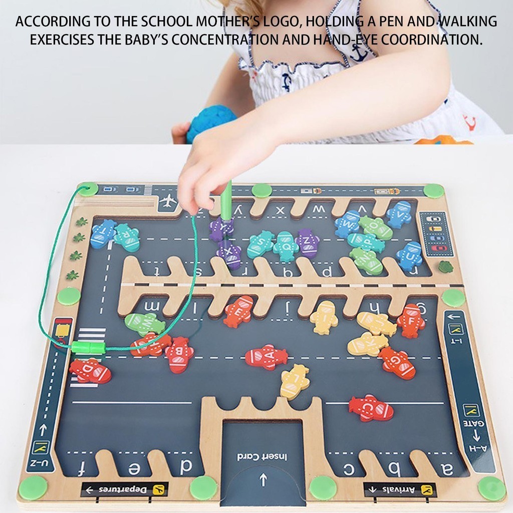 Magnetic Alphabet Board Magnetic Maze Board Game Montessori Magnetic ...