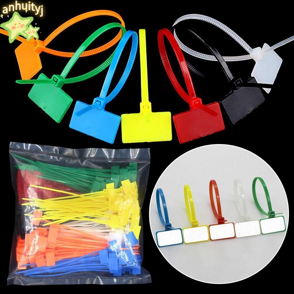 LANJ 100pcs Cable Ties Strapping Tape Tag Labels Self-locking Zip Ties ...