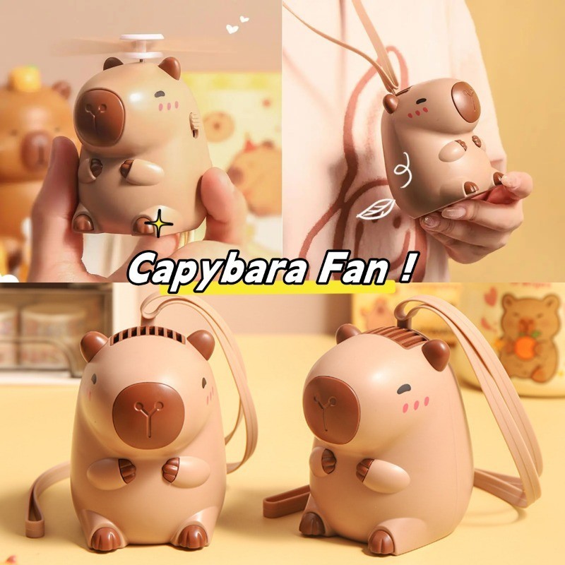 Mini Portable Fans Creative Capybara Handheld USB Rechargeable Fan Air ...