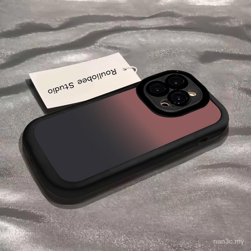 Pink Black Gradient Shock-resistant Puff Phone Case Compatible with ...