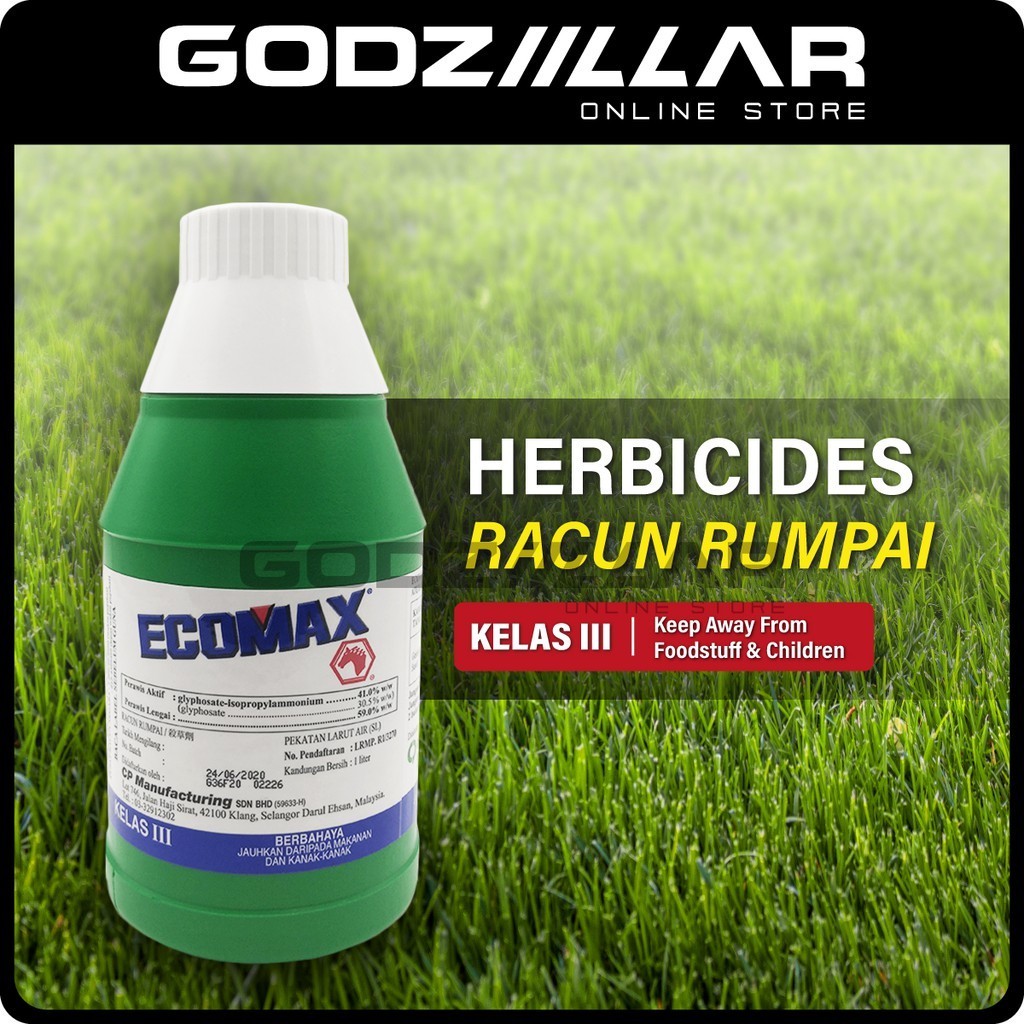 Ecomax 1L Herbicide Glyhodsate | Racun Rumpai Rumput & Lalang | Shopee ...